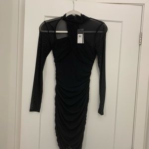Guess | Dresses | Guess Black Long Sleeve Formal Dress With Ruching ...